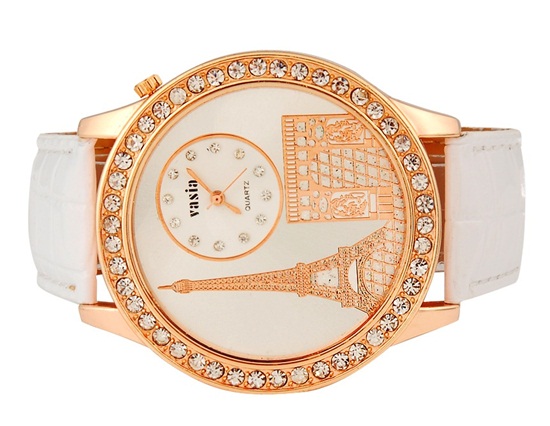 Fashion Watch For Woman Analog Watch With Faux Leather Strap (white) on ...